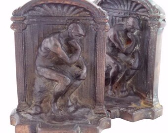 The thinker bookends | Etsy
