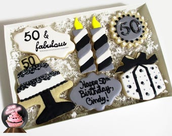 50th birthday cookie | Etsy
