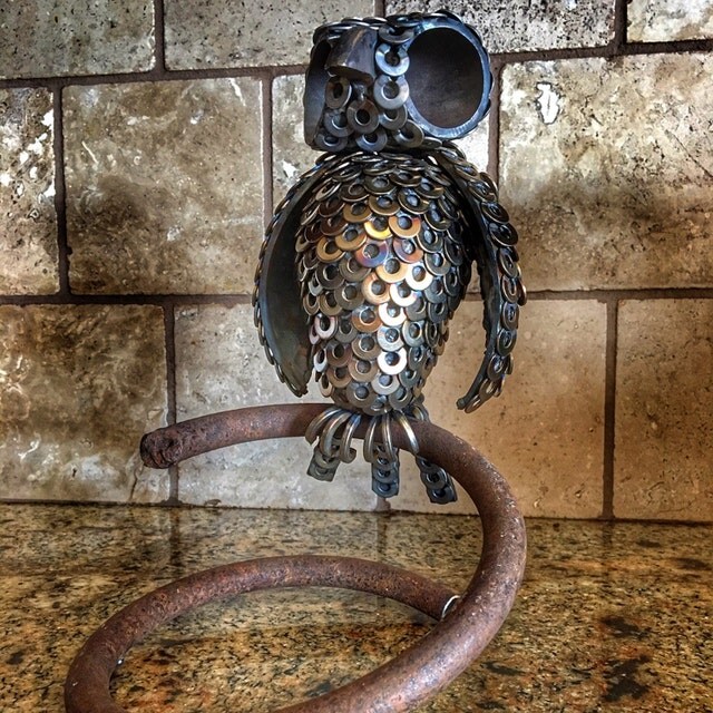 Unique metal art scrap metal art. Man by DosPistolasMetalwork