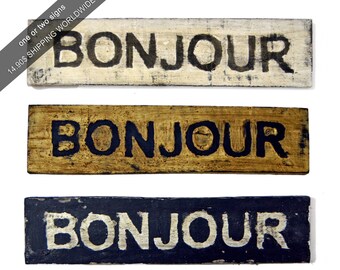 Bonjour sign | Etsy
