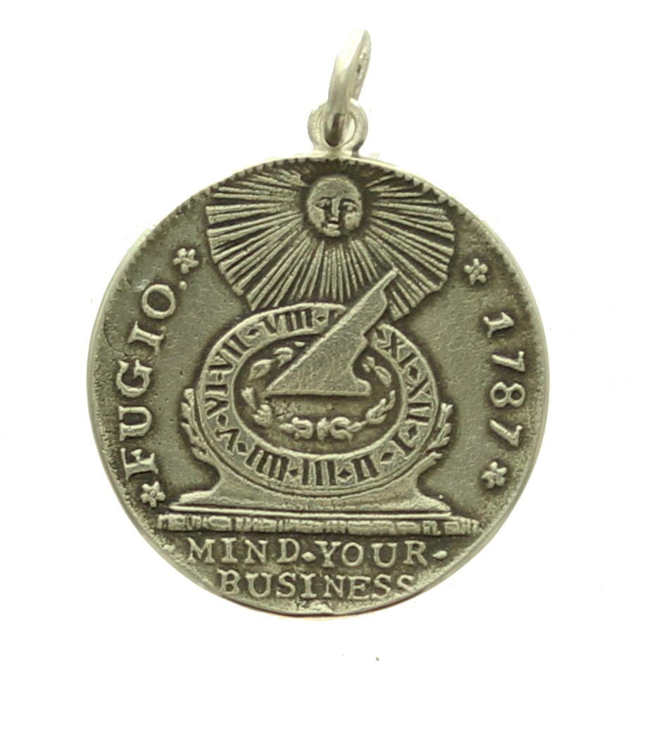 Fugio 1787 Cent Sterling Silver Replica Coin Necklace