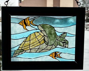 Stained glass turtle | Etsy