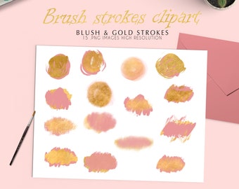 Gold brush strokes | Etsy