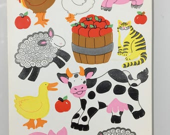 Farm animal stickers | Etsy