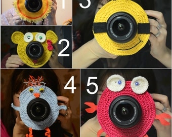Crochet lion lens critter camera buddies camera lens buddy