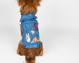 Denim dog jacket | Etsy