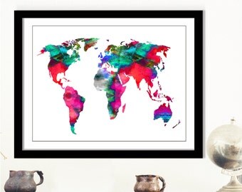 Abstract world map | Etsy
