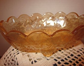 Depression glass yellow bowl | Etsy