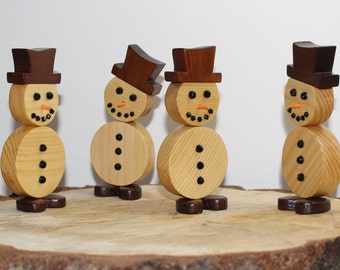 Wooden snowman | Etsy
