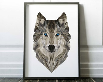 Geometric wolf | Etsy