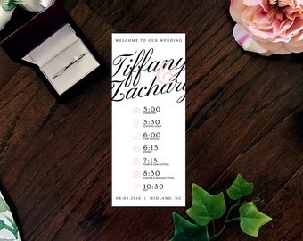 Items similar to Printable front and back Wedding Program and Thank You ...