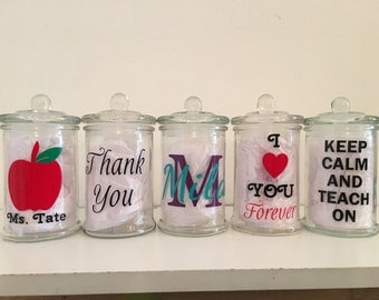 Teacher candy jar | Etsy