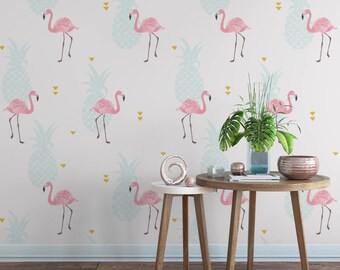 Flamingo wall decals | Etsy