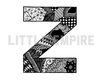 Zentangle alphabet | Etsy