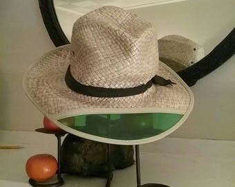 Green straw hat | Etsy