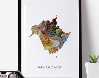 New brunswick map | Etsy