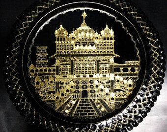 Sketch from India travel art Indian temple gate 8x10 fine