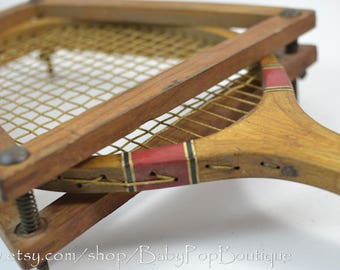 Wooden tennis racket | Etsy