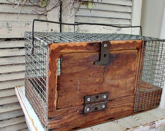 Items similar to antique wooden animal cage on Etsy