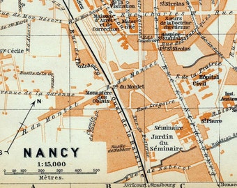 Map of nancy | Etsy