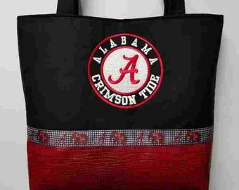 Handmade ALABAMA purse Roll Tide Handbag Football tote