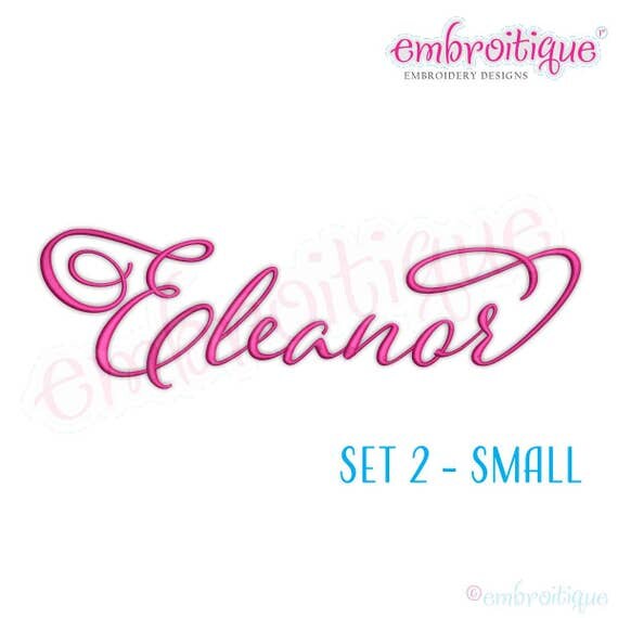 Eleanor Set 2 Small Calligraphy Script font for Machine
