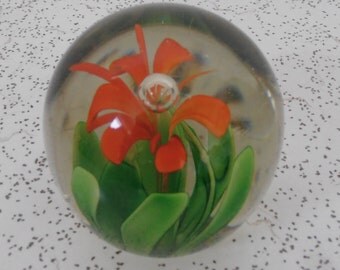 Vintage glass paperweight | Etsy