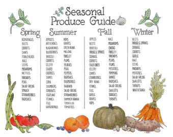 Seasonal produce | Etsy
