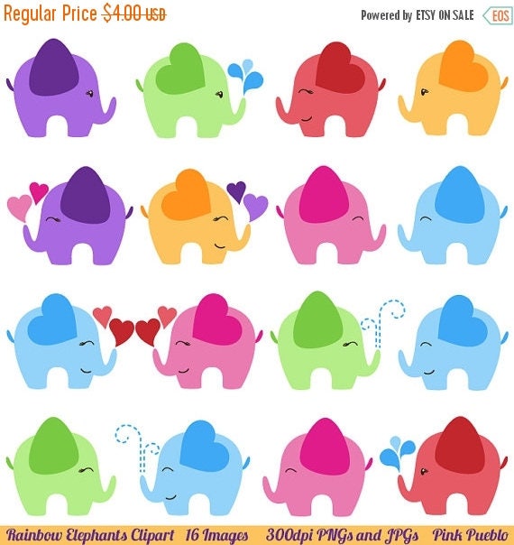 TEACHER SALE Elephant Clipart Elephant Clip Art Commercial