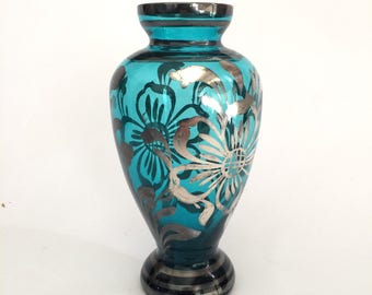 Silver overlay vase | Etsy