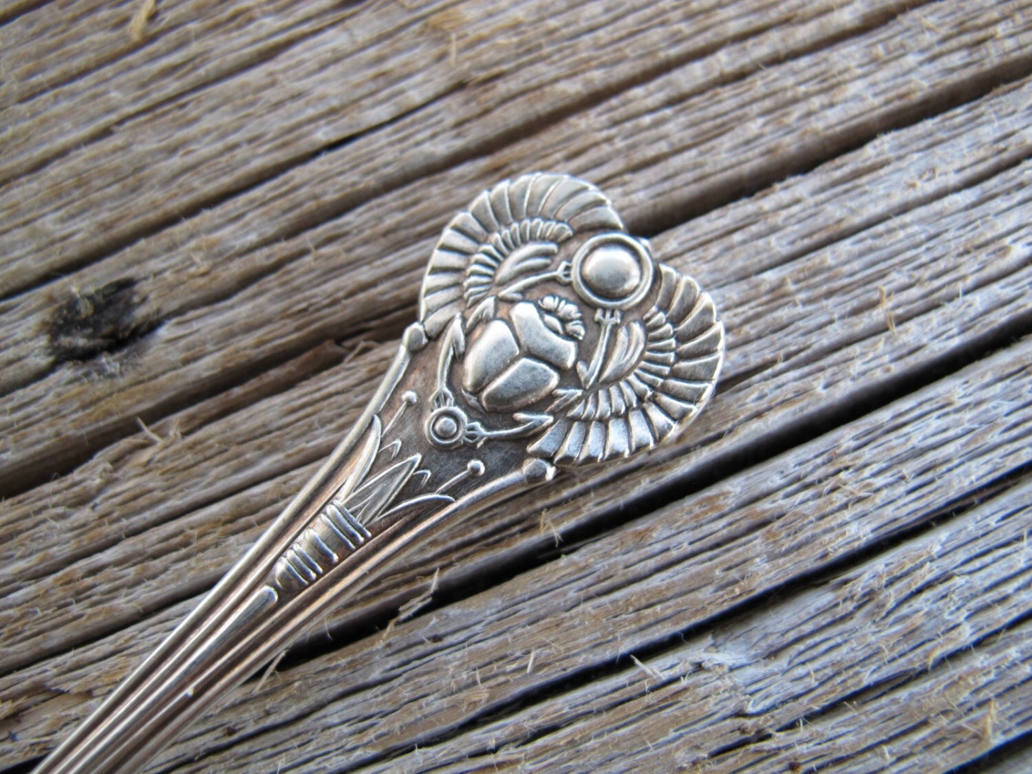 Scarab Demitasse Spoon / Egyptian Revival Wm Rogers Oneida