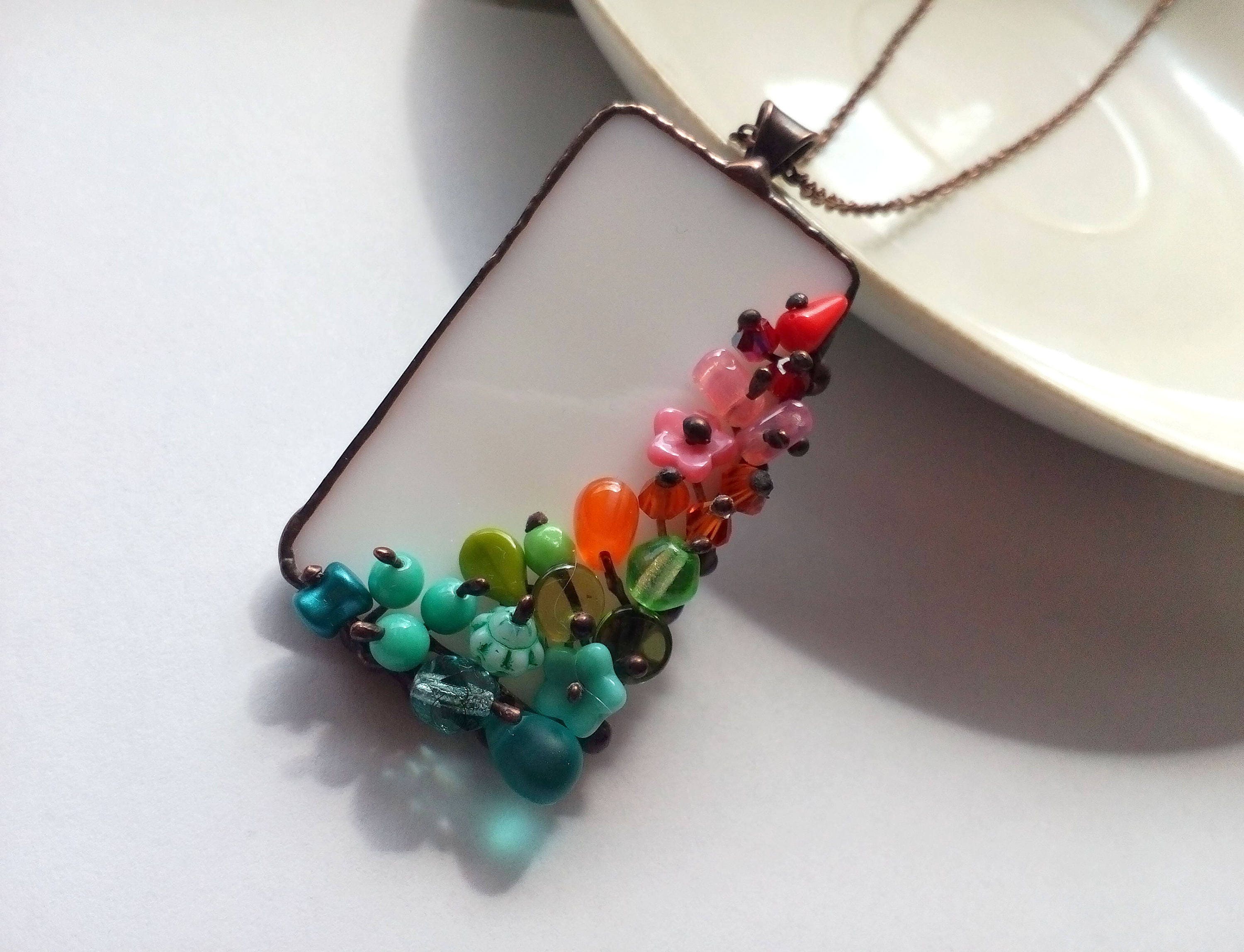 Stained glass jewelry statement jewelry gift for women