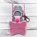 Cat Hat Keychain Cat Hat Key Chain Pink Cat Hat Cat