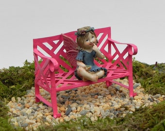 Fairy Garden Furniture Wooden Bench by TheLittleHedgerow on Etsy