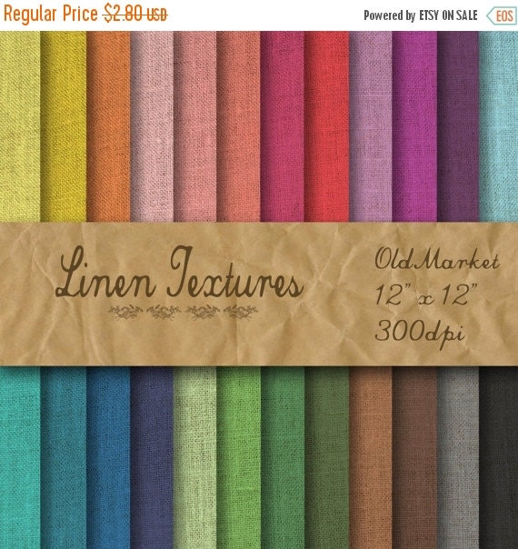 30% Off Sale Linen Digital Paper Colorful Linen by OldMarket