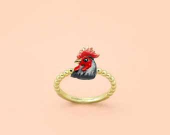 Rooster ring | Etsy