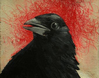 Crow painting | Etsy
