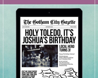 Superhero newspaper | Etsy