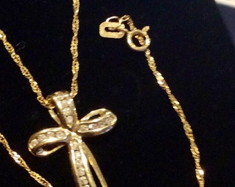 Long cross necklace | Etsy