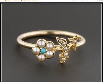 Blue pearl ring | Etsy