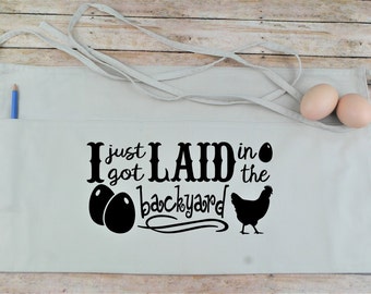 Egg Apron Chicken Apron Homesteading Apron Crazy Chicken