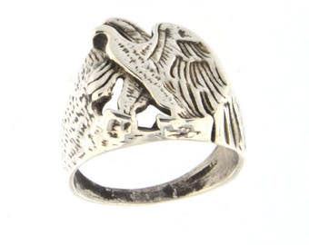 Silver eagle ring | Etsy