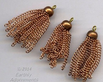 Copper chain tassel | Etsy