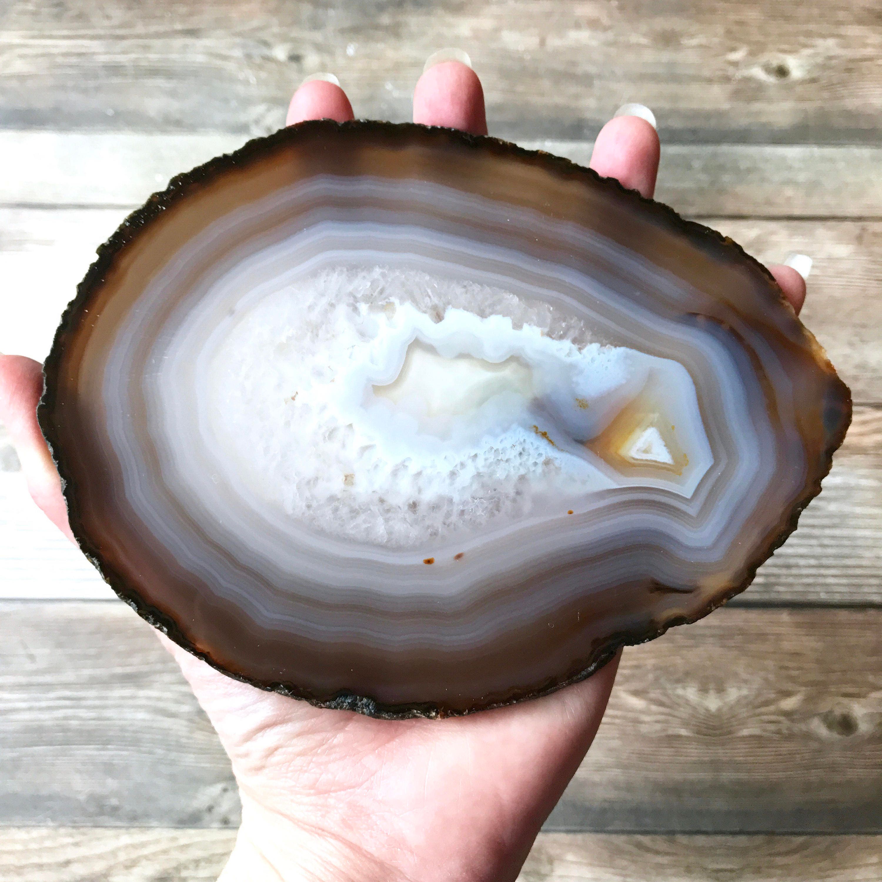 Extra Large Natural Agate Geode Slice Mineral Specimen Rocks