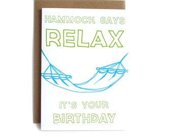 Relax birthday card | Etsy