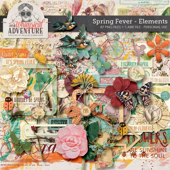 Colorful Spring Themed Clip Art Digital Scrapbooking