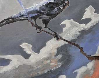 Crow painting | Etsy