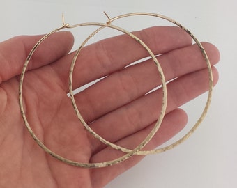 Solid 14k gold hoops | Etsy