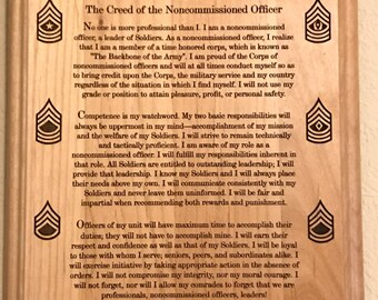 Nco creed plaque | Etsy