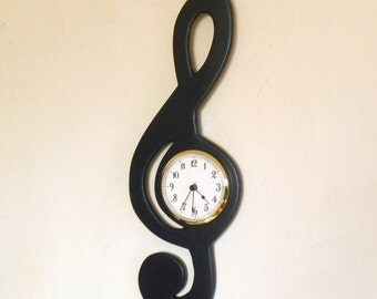 Music note clock | Etsy